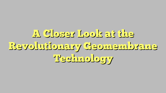 A Closer Look at the Revolutionary Geomembrane Technology - promguides.com