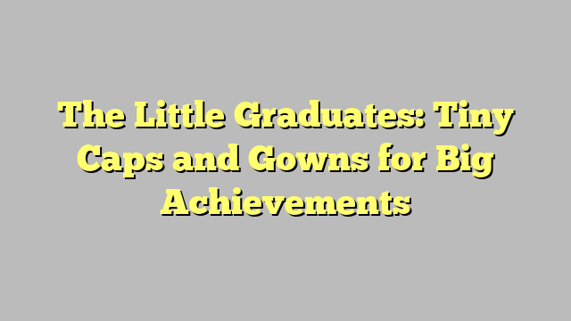 The Little Graduates: Tiny Caps and Gowns for Big Achievements ...